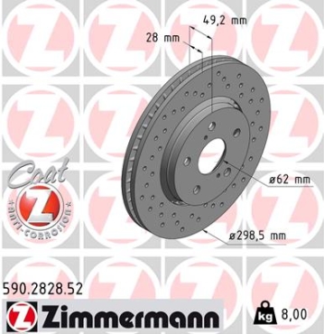 Zimmermann Sport Brake Disc for TOYOTA C-HR (_X1_) front - Zimmermann ...